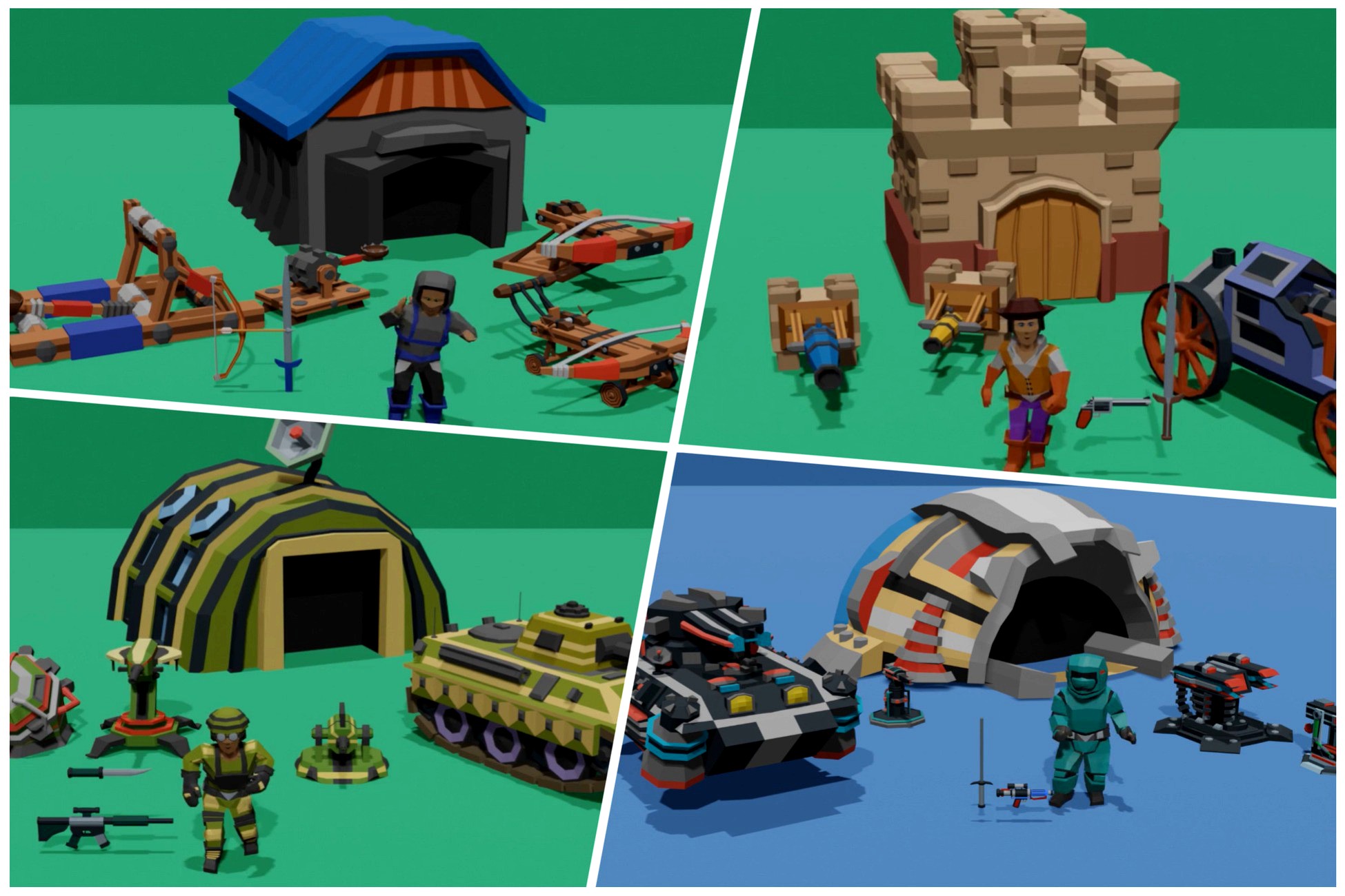 3D Animated Low Poly(Military) Warrior Characters, Vehicles and Items ...