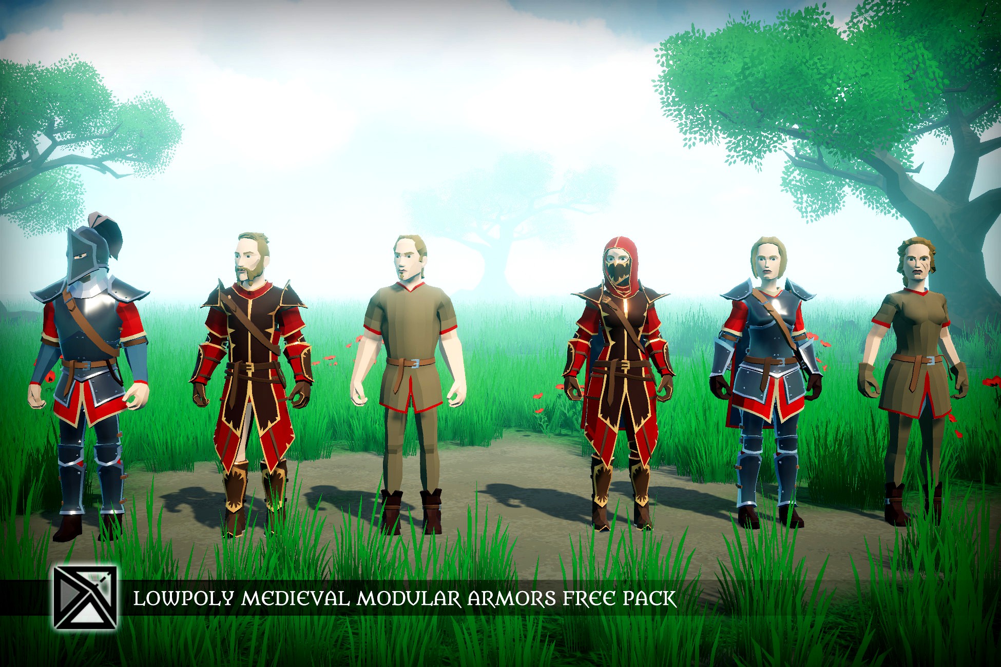 Lowpoly Modular Armors - Free - MEDIEVAL FANTASY SERIES 3d model
