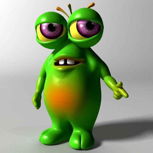 Cartoon Green Monster 3d model