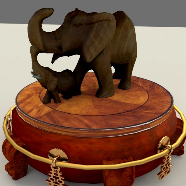 chinese display stand with elephant 3d model