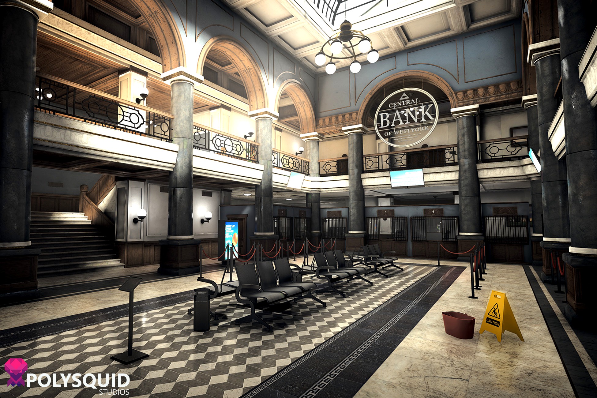 Modular Bank Environment 3d model