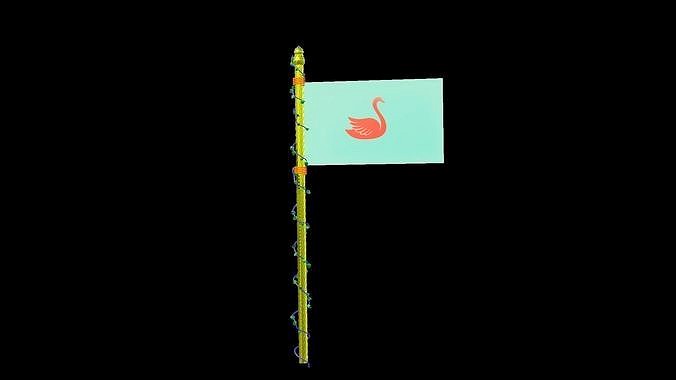 Flag swan 3d model