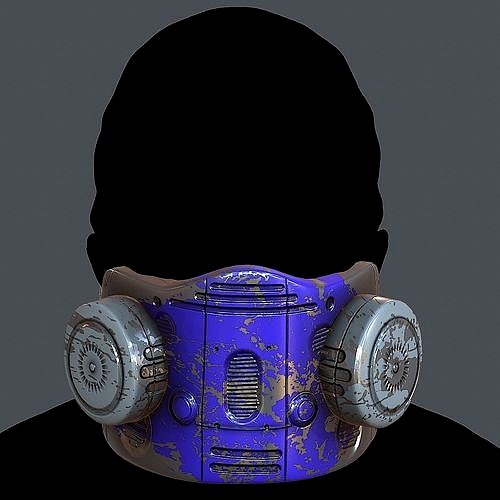 Gas mask helmet 3d model scifi Low-poly
