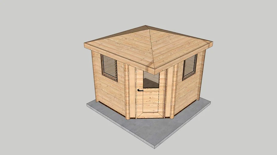 Cabane de jardin en bois 3d model