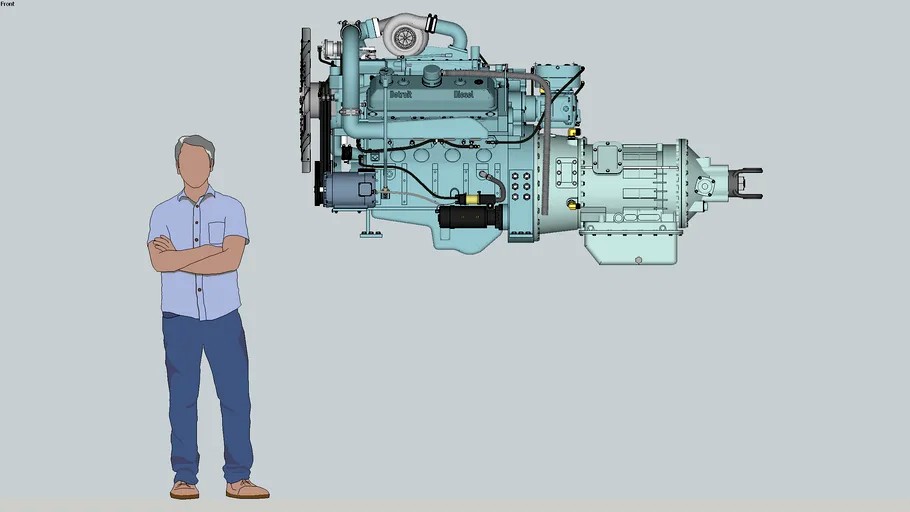DETROIT DIESEL 8V92T V-8 DIESEL ENGINE 3d model