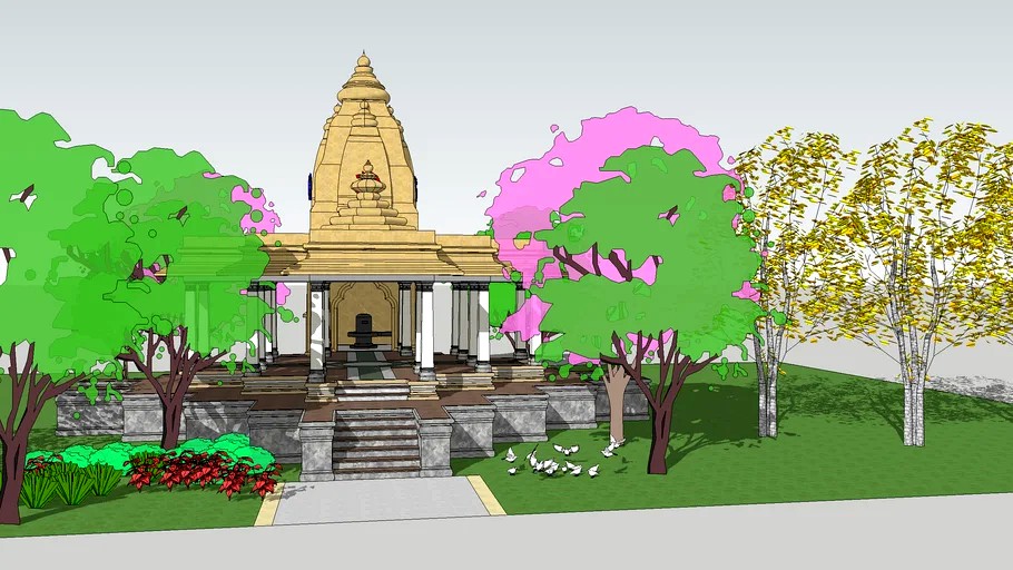 Shiva Temple Nagara Style 3d model