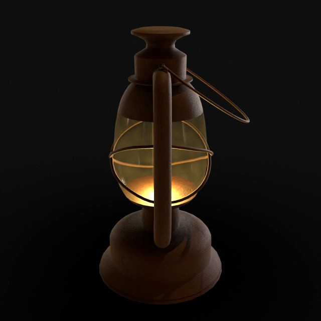 lantern rigged low poly 3d model