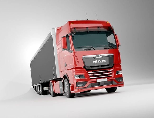 MAN TGX 2020 Semi Truck with Trailer 3d model