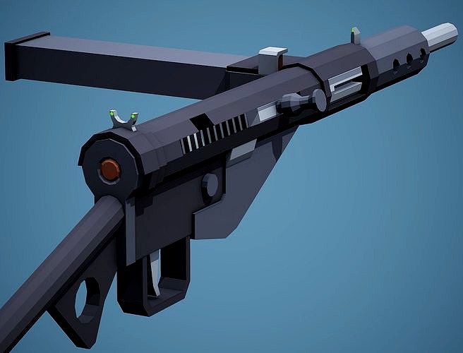 Stylized Sten SMG - Low Poly Mobile Ready 3d model