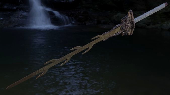 7 branched sword Shichishito ready to use for game 3d model