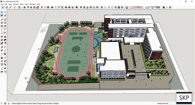 Sketchup School and University H5 3d model