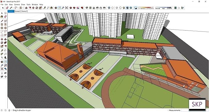 Sketchup School and University H4 3d model