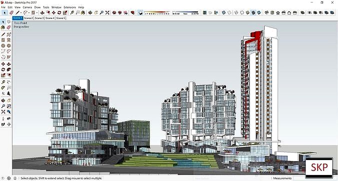 Sketchup Residential Complex A8 3d model
