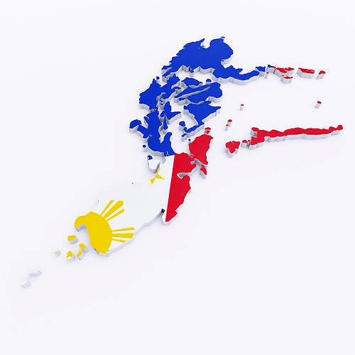 Philippines map lowpoly 3d model