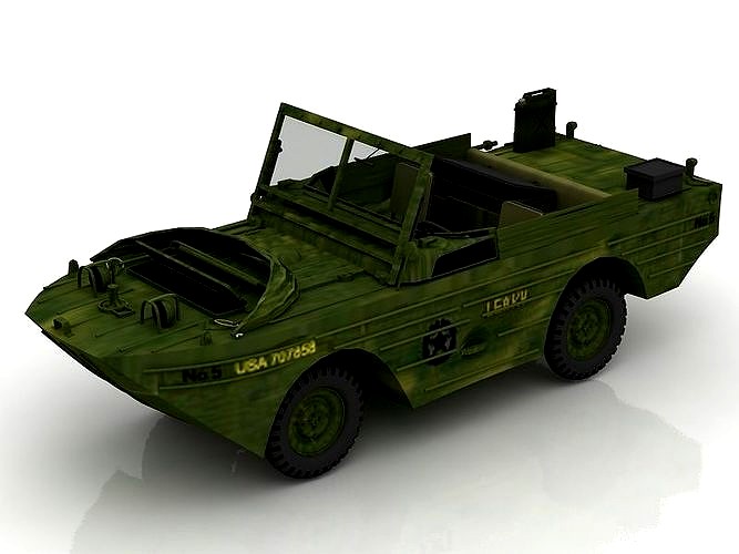 M3A1 Stuart and Ford GPA Jeep 3D model