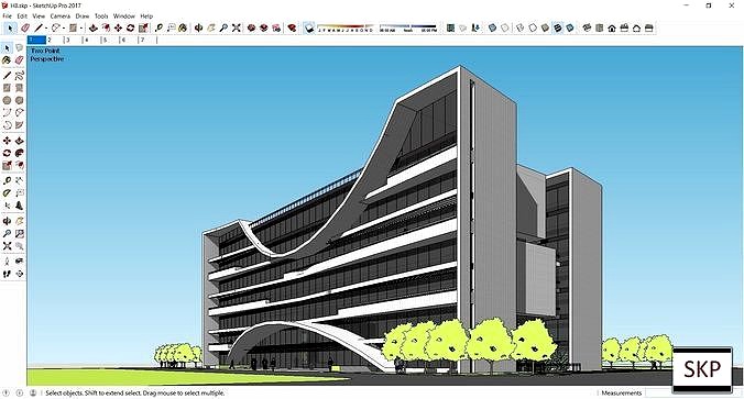 Sketchup Office building H8 3d model