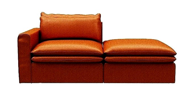 sofa without backrest and side arnrest 3d model