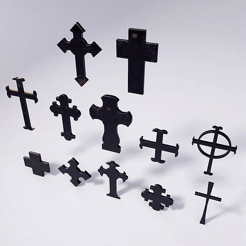 Cross symbols set 3d model