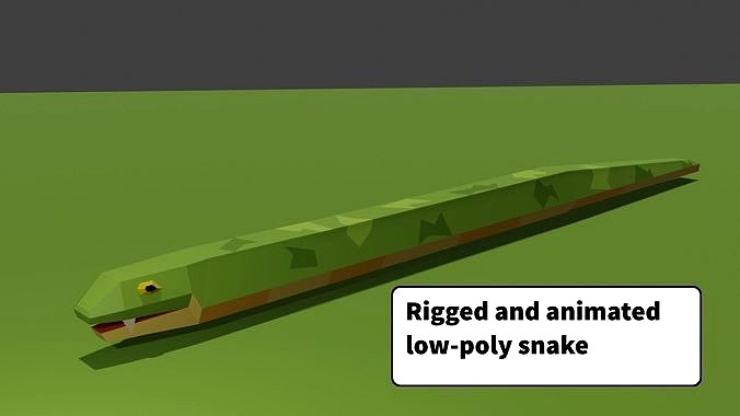 Animated and Rigged Low Poly Snake for Unity and Animating 3d model