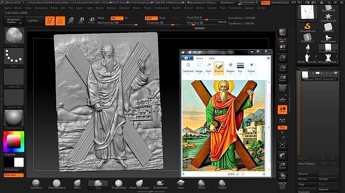 Icon Of St Andrew The Apostle zbrush 3d model