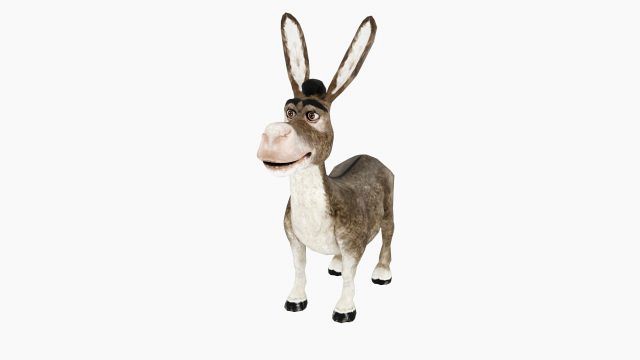 Cartoon donkey from shrek 3d model