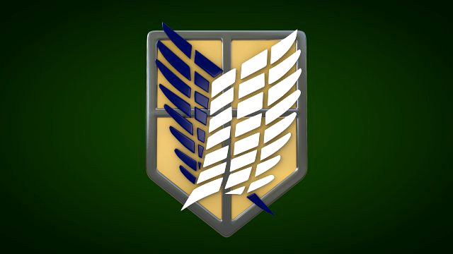 attack on titan - wings of freedom logo 3d model