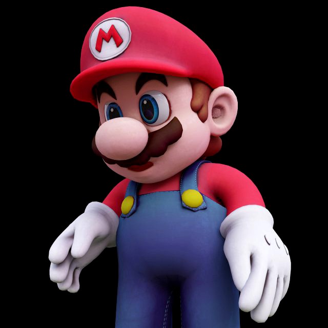 mario bros rigged low-poly 3d model