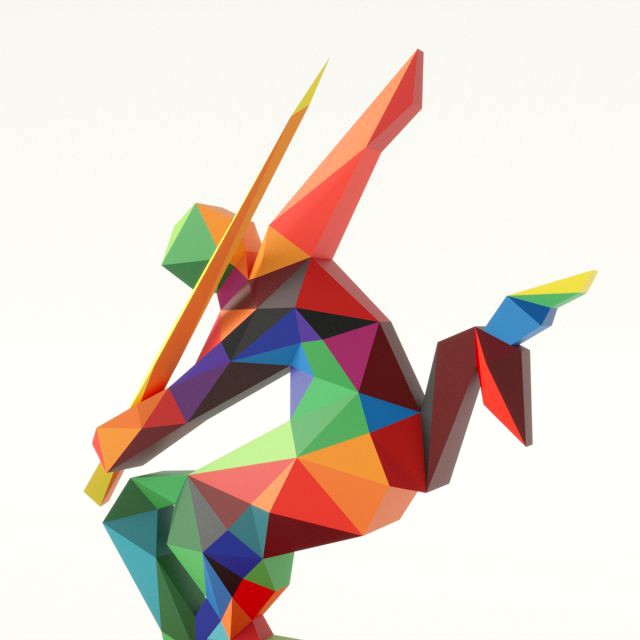 centaur polygonal papercraft 3d model