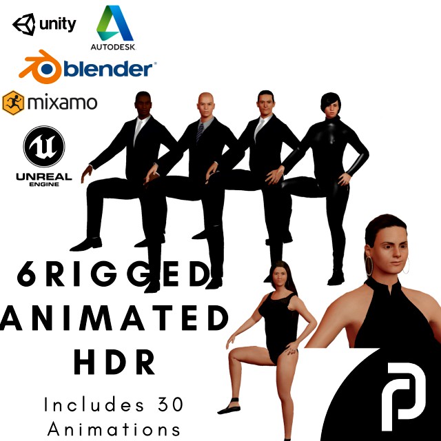 mega character pack 3d model