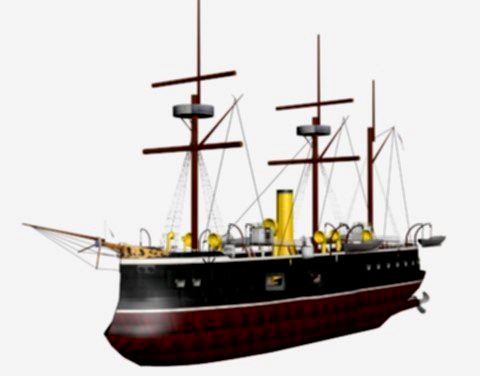 ironclad frigate cochrane 3d model