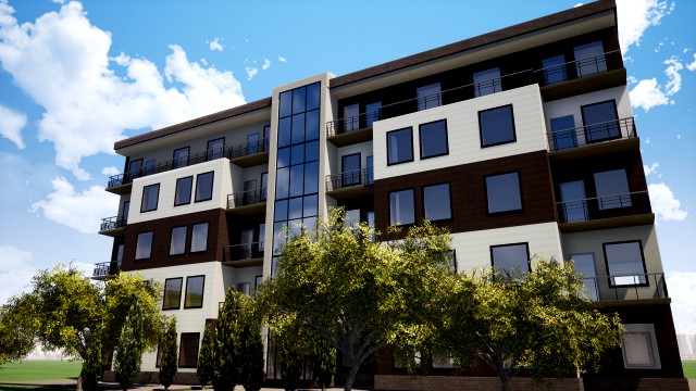 5 storey building 3d model