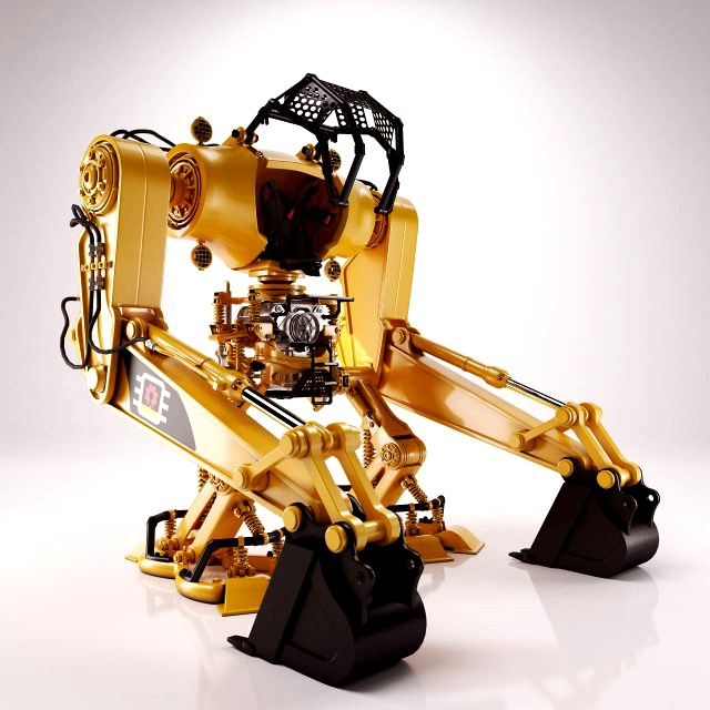 robot excavator 3d model