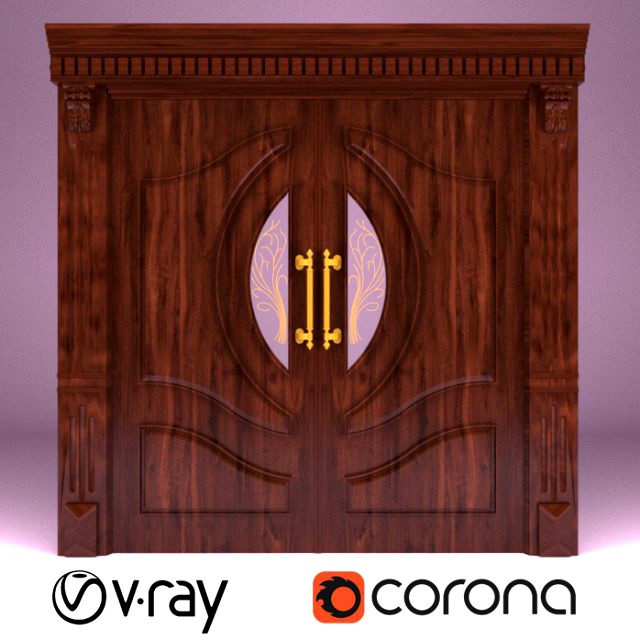 maral wooden lobby door 3d model
