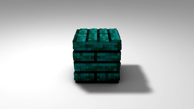 warped planks 3D model minecraft