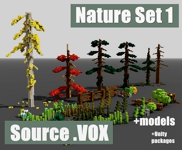 Nature Pack MagicaVoxel Source 3d model