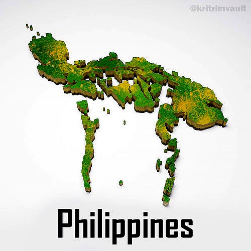 Philippines country map 3d model