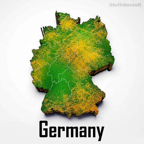 Germany country map 3d model