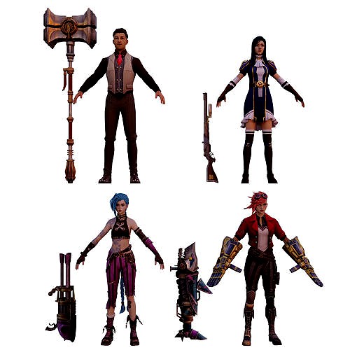 PUBG Mobile - Arcane League of Legends Characters 3d model