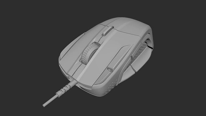 SteelSeries Rival 500 gaming mouse 3d model I Realistic