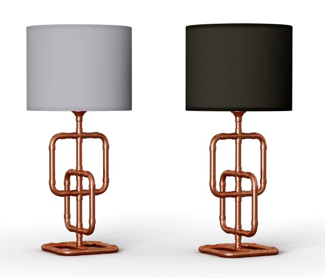 copper pipe table lamp 3d model