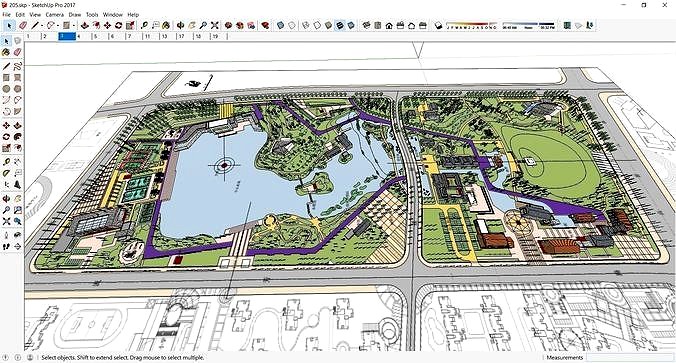 Sketchup Plaza siteplan 205 3d model
