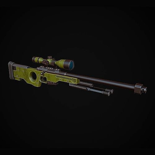 Stylized AWP Sniper Rifle 3d model