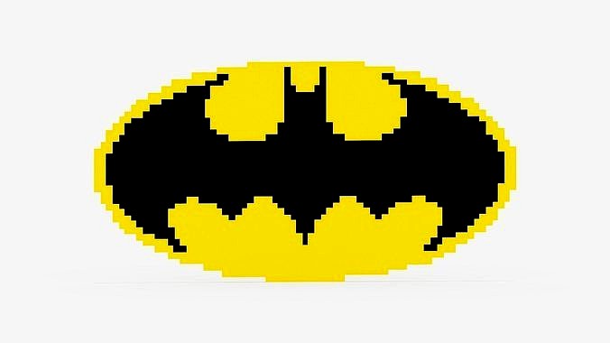 Pixel Batman Logo 3d model