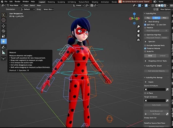 Miraculous LadyBug Animated Riged 3d model