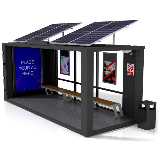 20 feet container bus stop 3d model