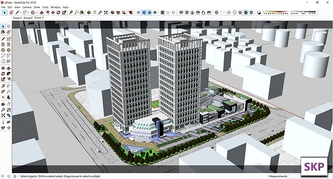 Sketchup Commercial Complex P9 3d model