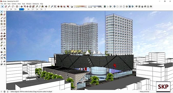 Sketchup Commercial Complex P5 3d model