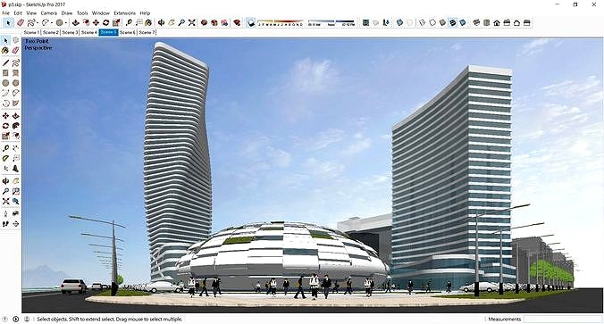 Sketchup Commercial Complex P3 3d model