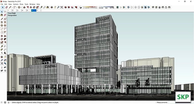 Sketchup Commercial Complex L4 3d model