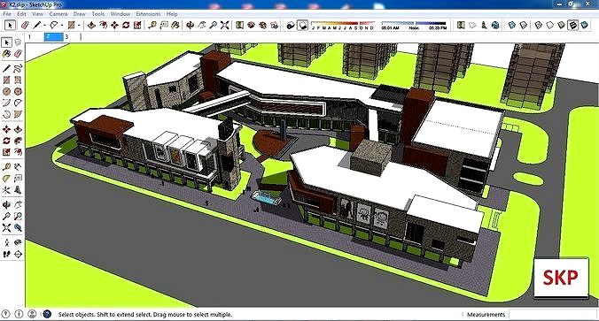 Sketchup Commercial Complex K2 3d model